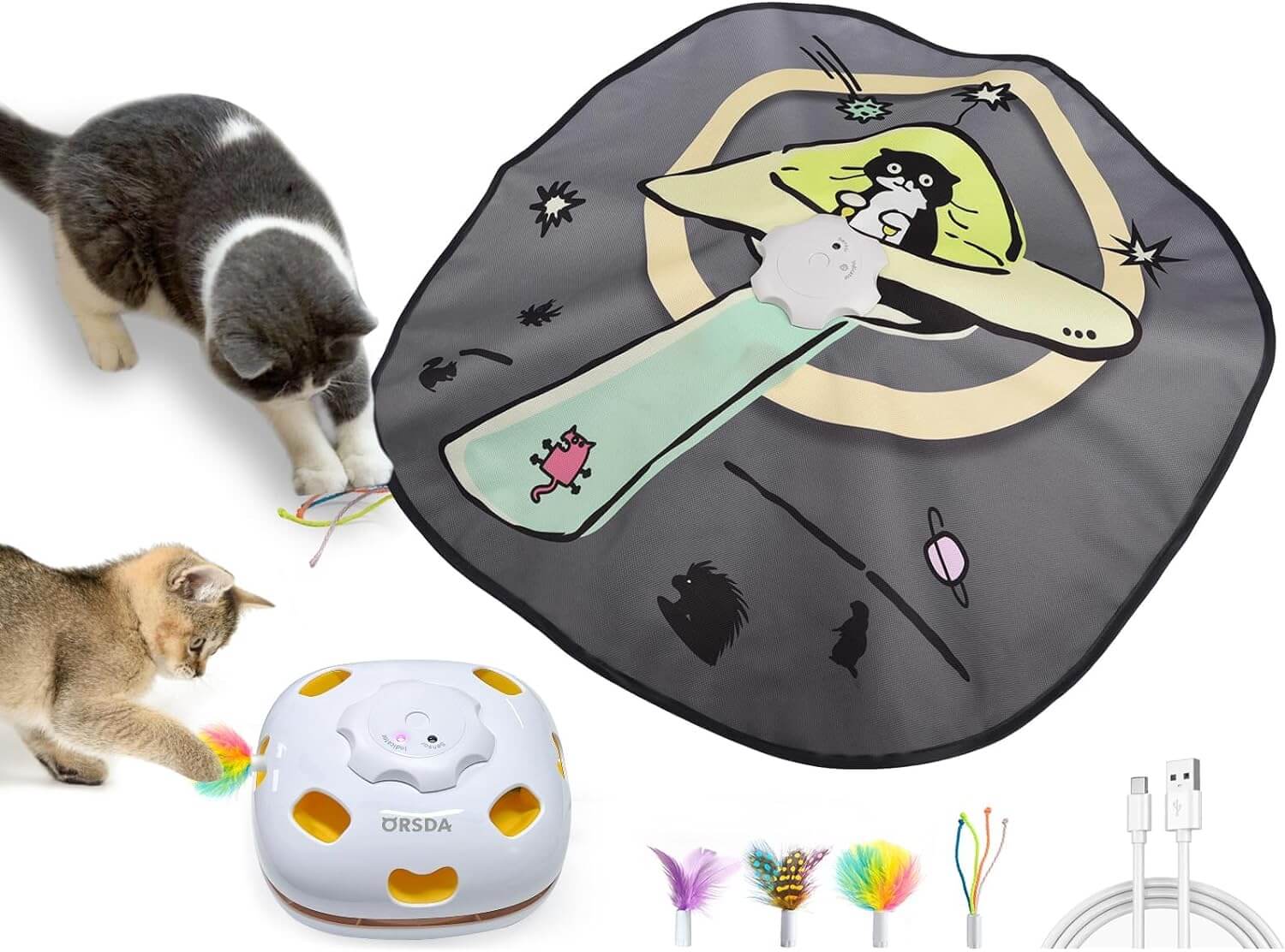 ORSDA 4-in-1 Cat Toys: Endless Fun for Your Kitty